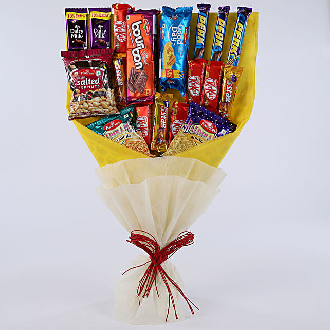 Mix Snacks Bouquet | Gift Chocolate and Chip Bouquet chocolates - Ferns ...