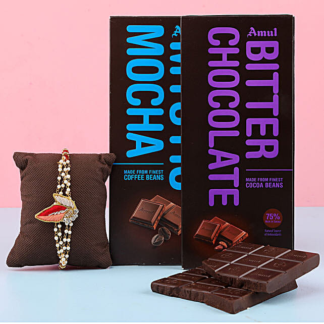 Amul Chocolate Double Fun & Rakhi Combo | Gift Set Of Amul Chocolate ...