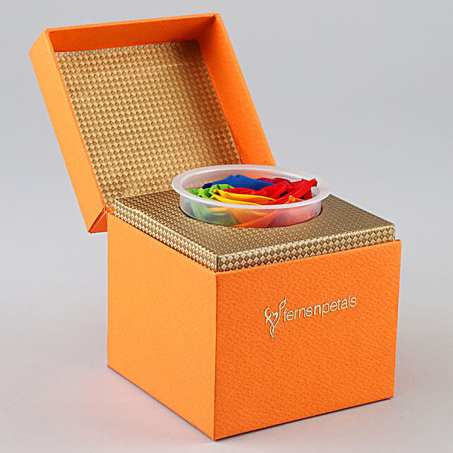 Forever Rainbow Rose & Amul Almondo | Gift Choco Almond with Infinity ...
