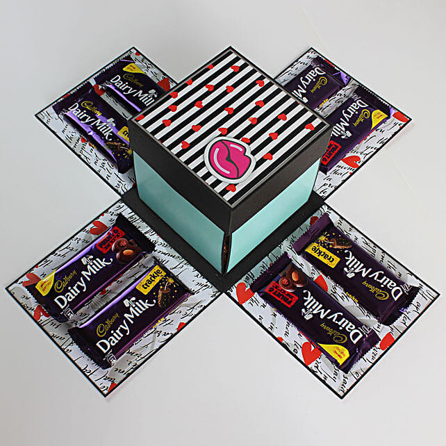Chocolaty Red Explosion Box | Gift online handmade unique box online ...