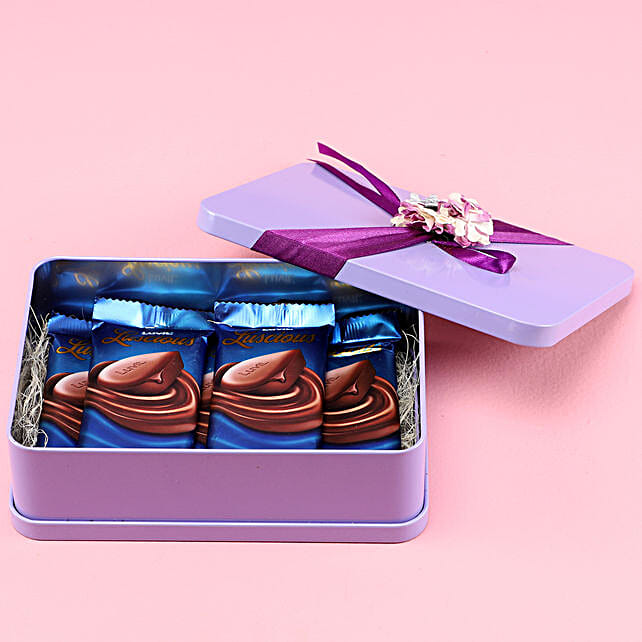 Purple Tin Box Of LuvIt Luscious Chocolates | Gift Premium Chocolate ...